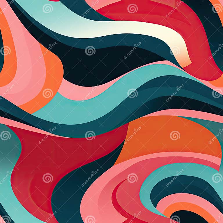 Abstract Design with Wavy Colors and Bold Patterns (tiled) Stock ...