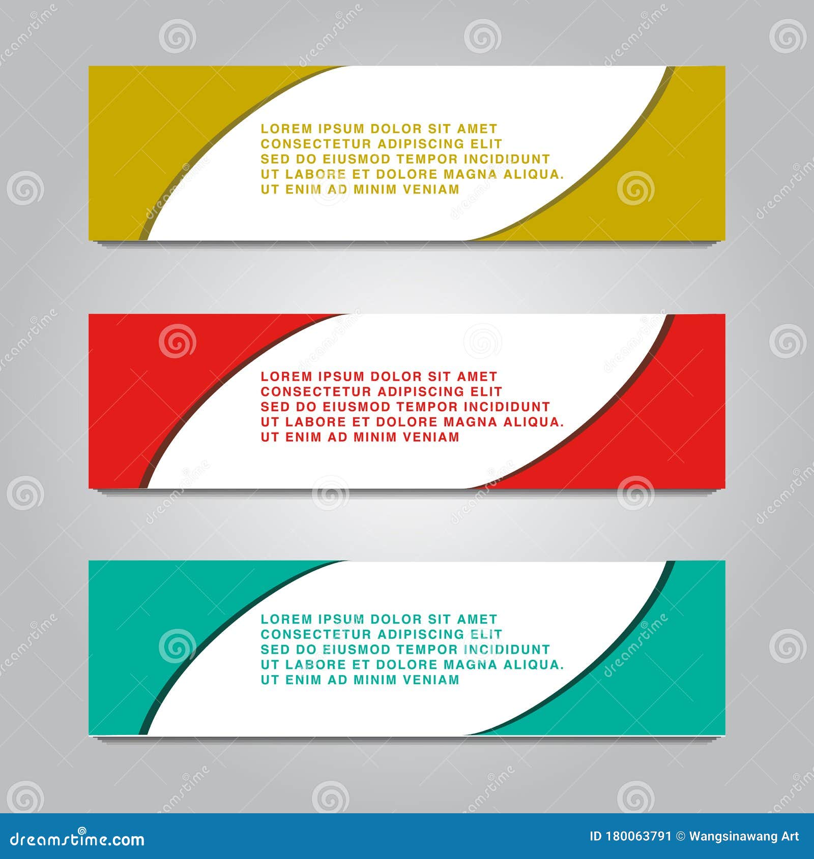 Abstract Design Web Banner. Colorful Gradient Shape Design Stock Vector ...