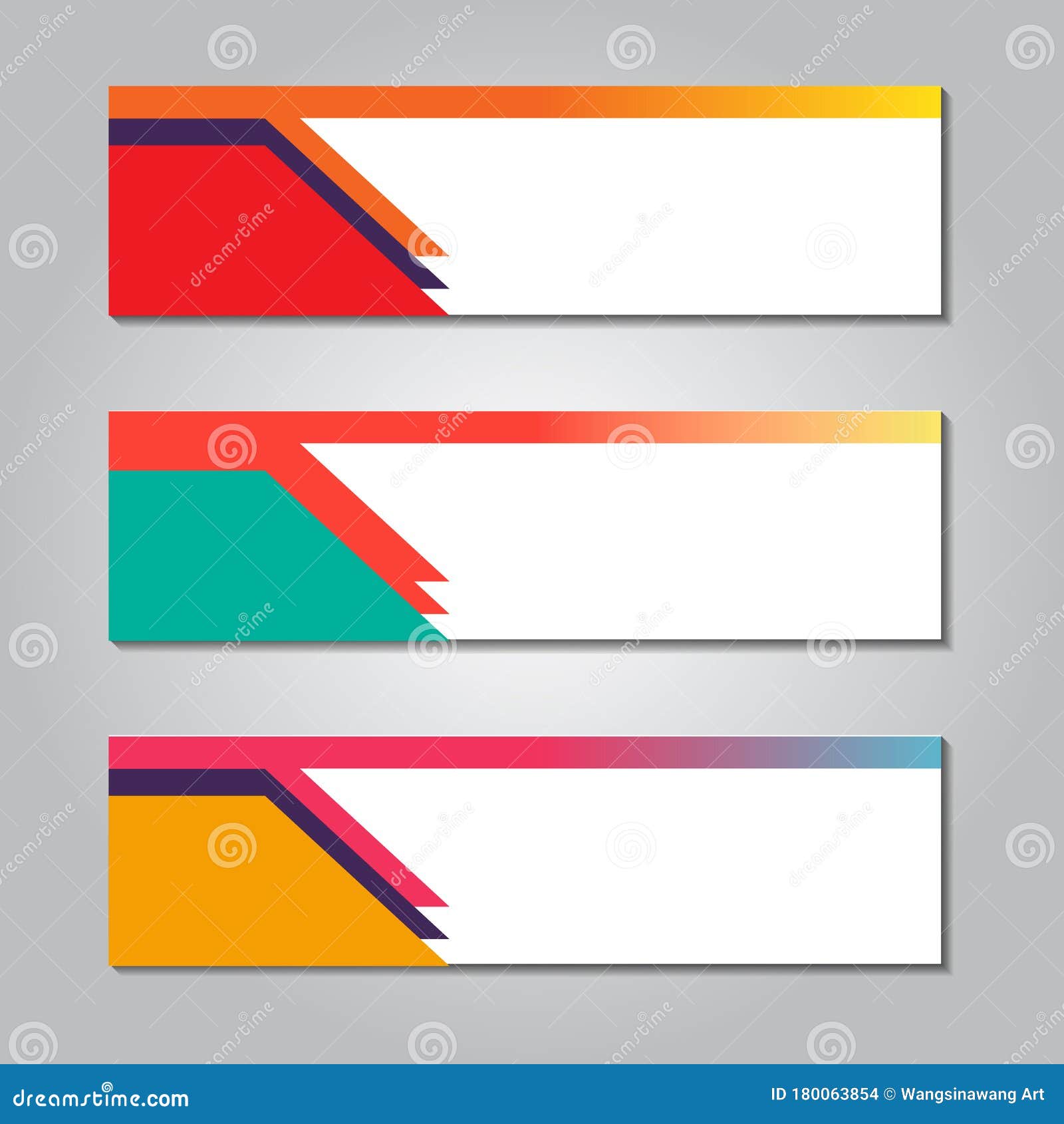 Abstract Design Web Banner. Colorful Gradient Shape Design Stock Vector ...