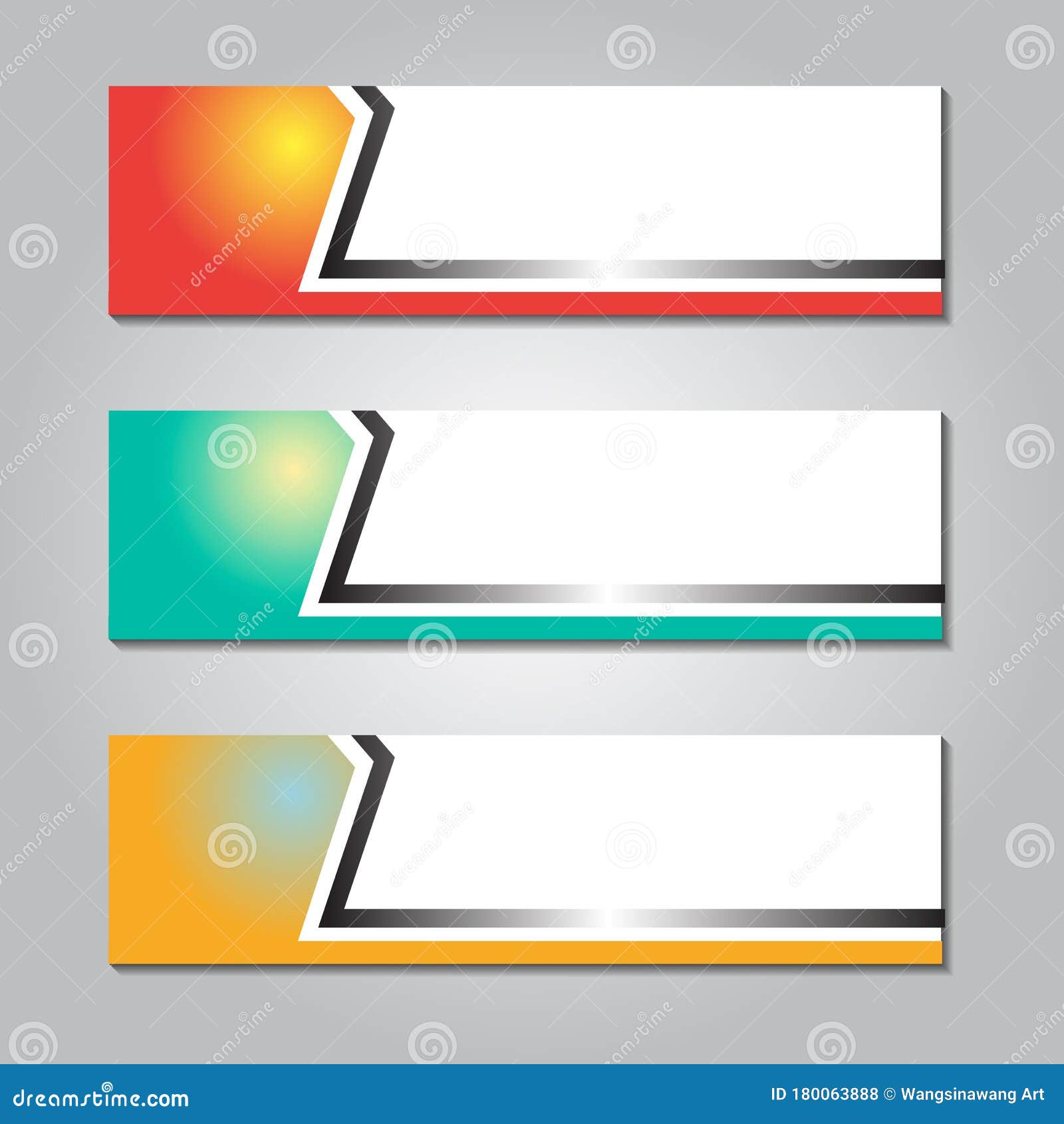 Abstract Design Web Banner. Colorful Gradient Shape Design Stock Vector ...