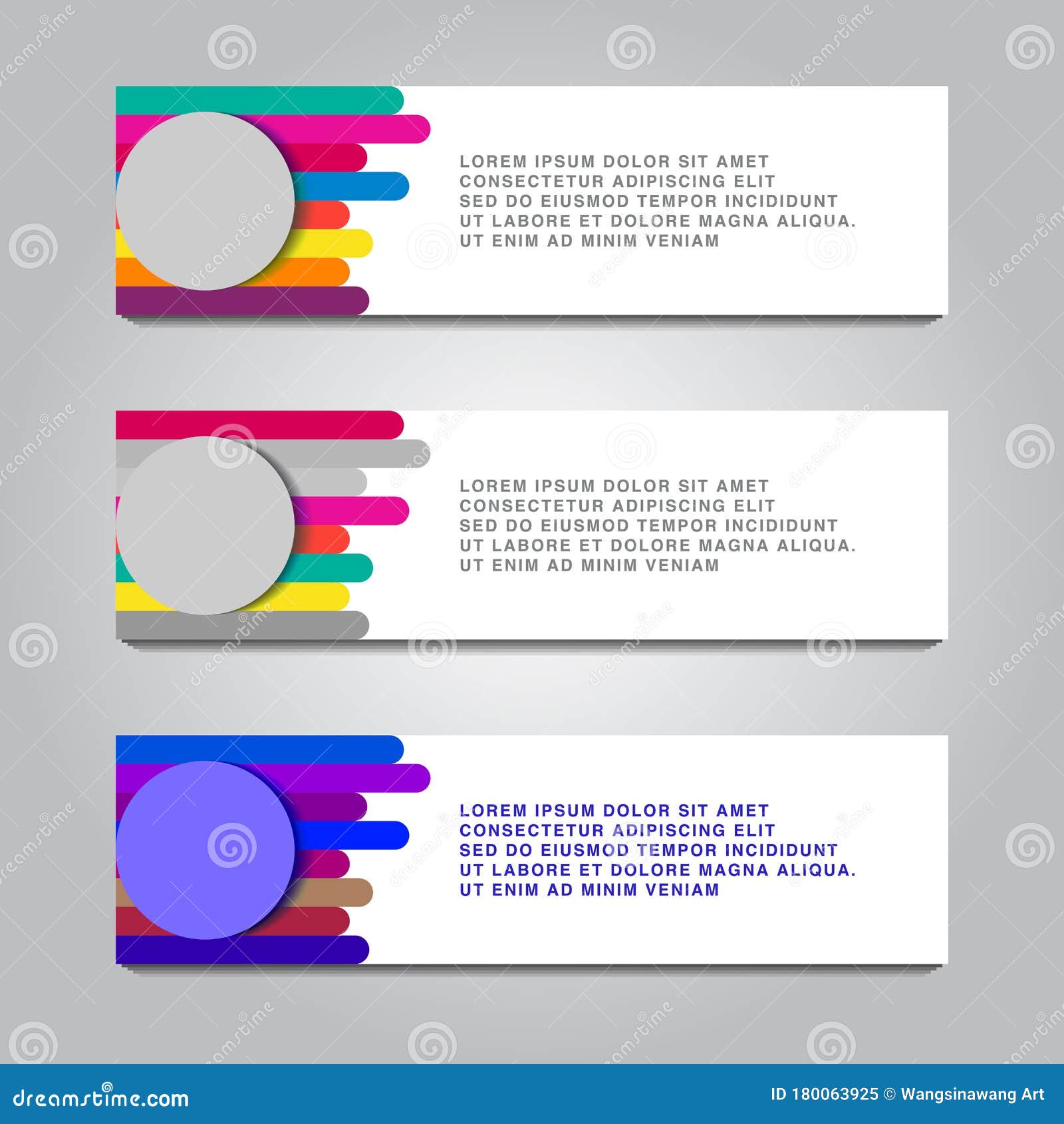 Abstract Design Web Banner. Colorful Gradient Shape Design Stock Vector ...
