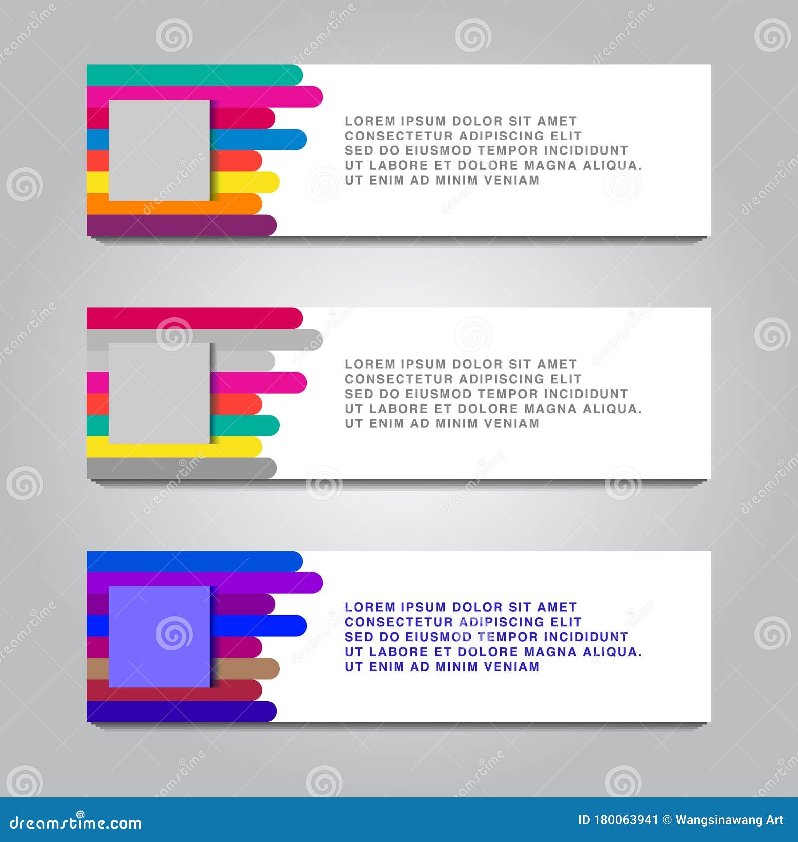 Abstract Design Web Banner. Colorful Gradient Shape Design Stock Vector ...