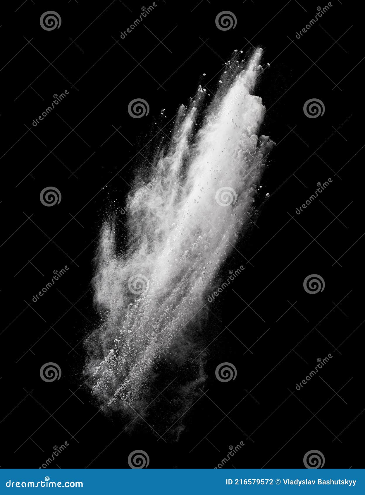 Abstract Design of White Powder Cloud Against Dark Background Stock ...