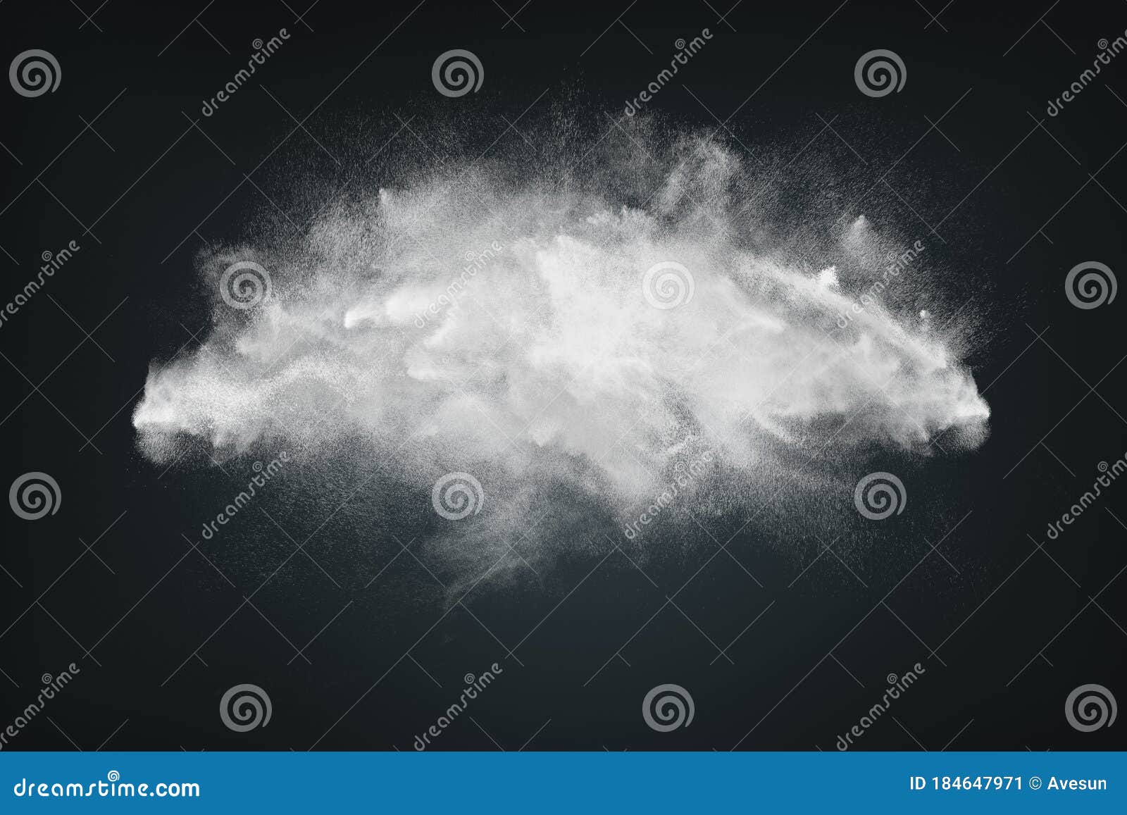 Abstract Design of White Powder Cloud on Dark Background Stock Image ...