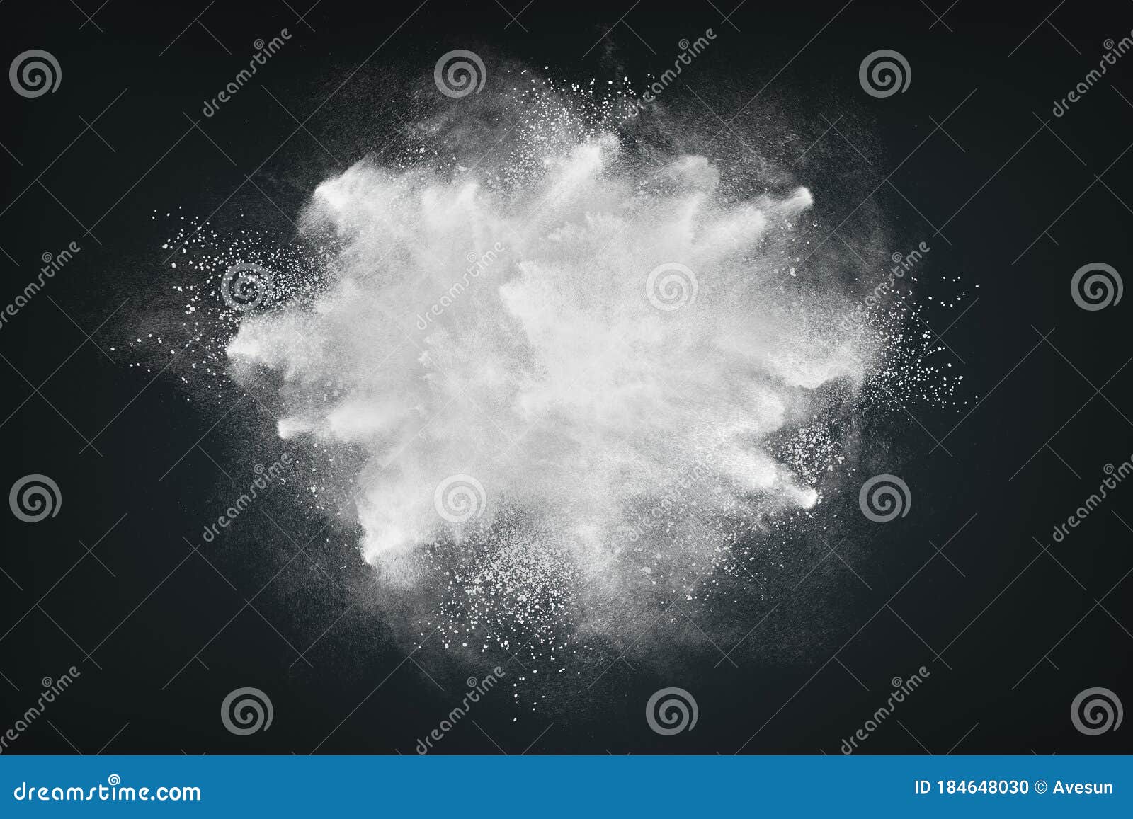 Abstract Design of White Powder Cloud on Dark Background Stock Photo ...