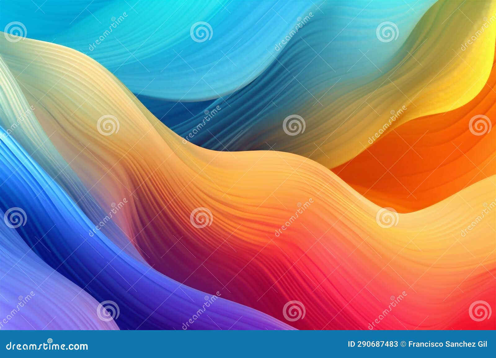 Abstract Desktop Background with Rainbow Waves Stock Illustration ...