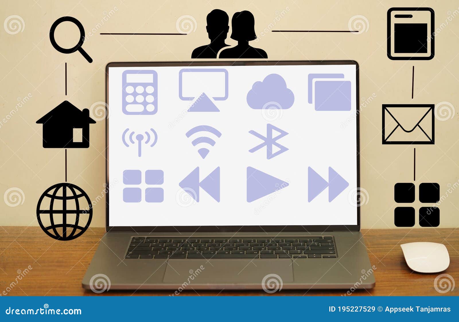 Abstract Desktop Laptop Icon Software Application Technology Stock ...