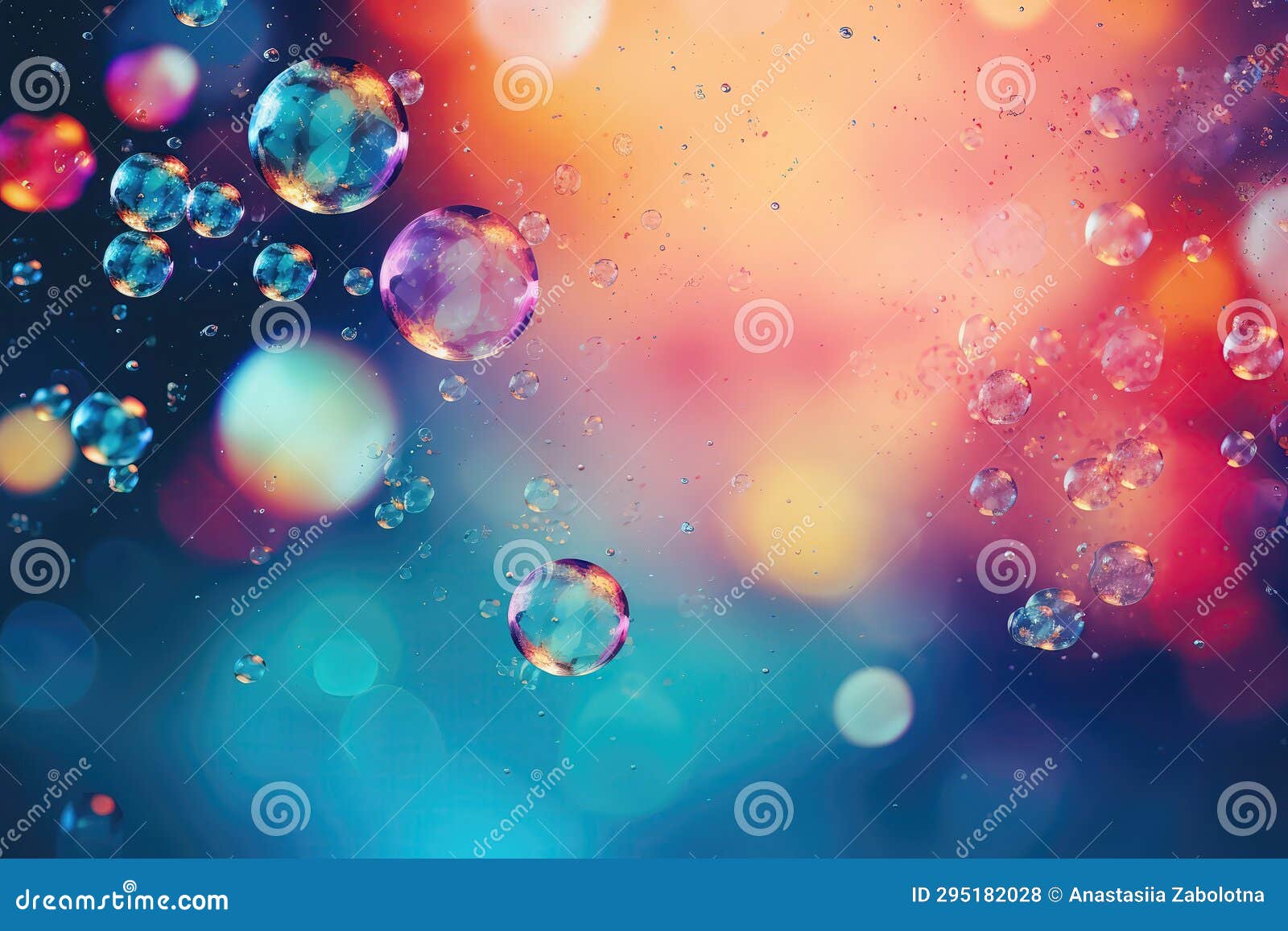 Abstract Desktop Wallpaper Featuring Floating Bubbles Against Colorful ...