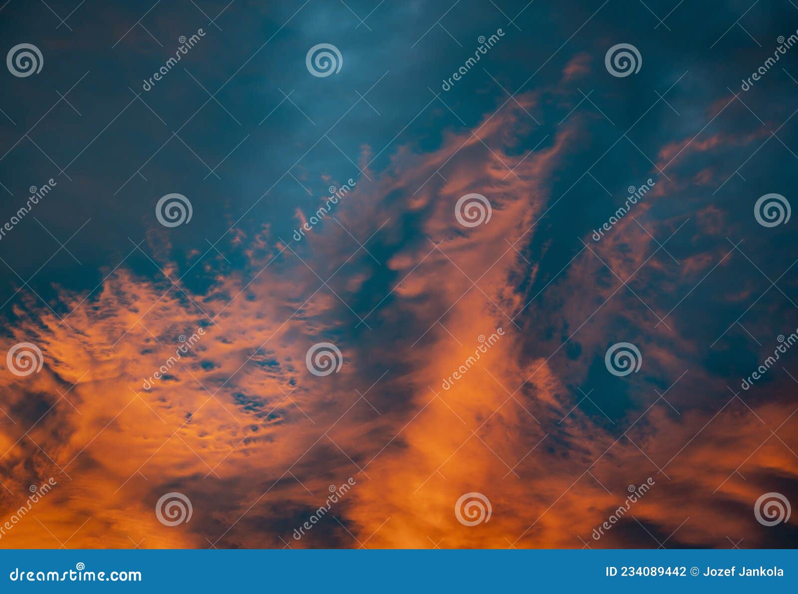 Abstract detail of red sky stock photo. Image of cloudscape - 234089442