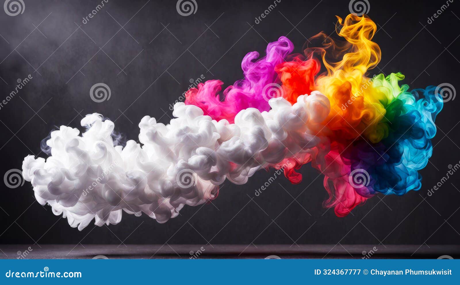 Abstract Detailed of a Smoke Figure in the Shape Start White Smoke ...