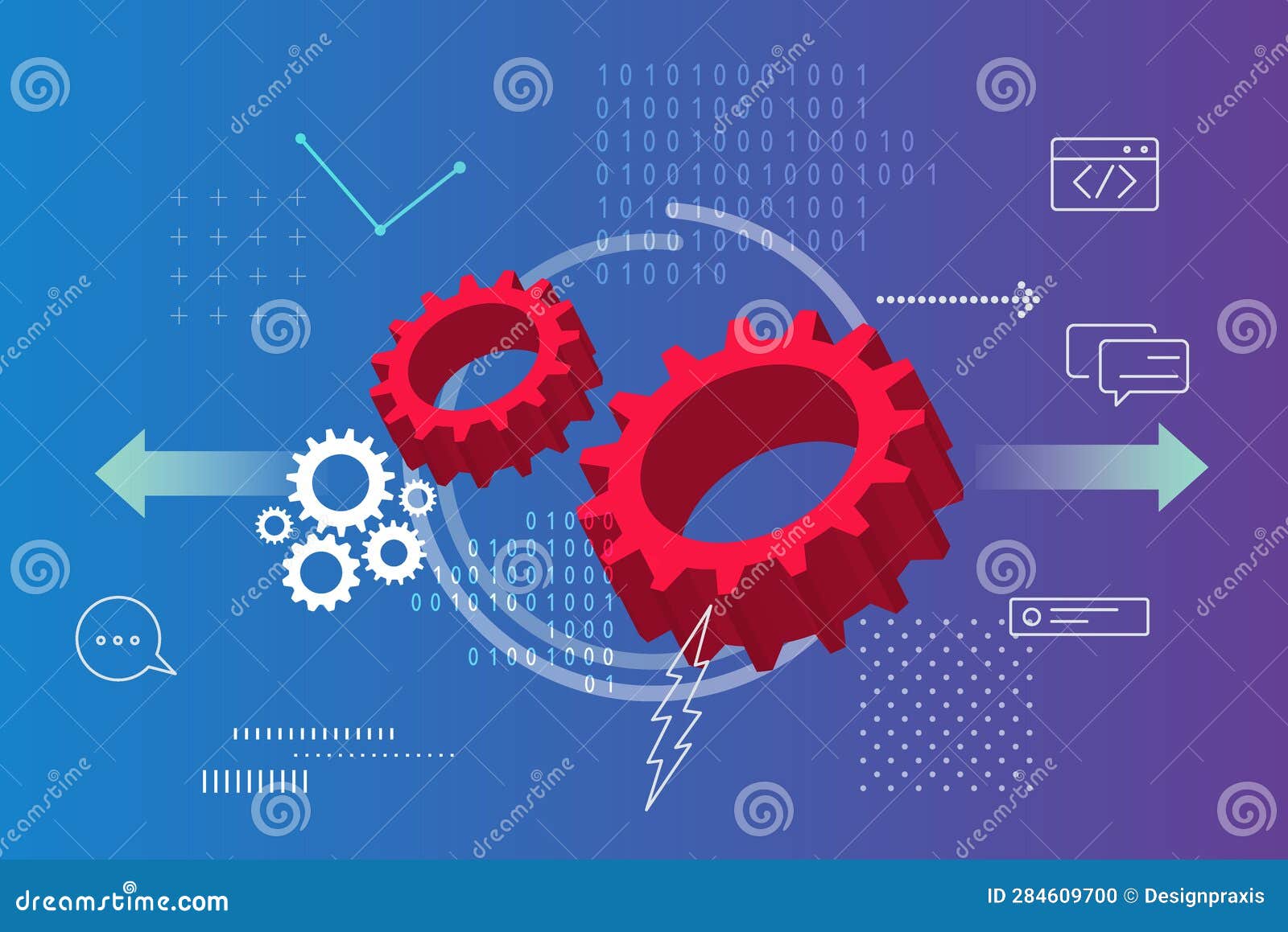 Abstract Development Process - Gears - Illustration Stock Illustration ...