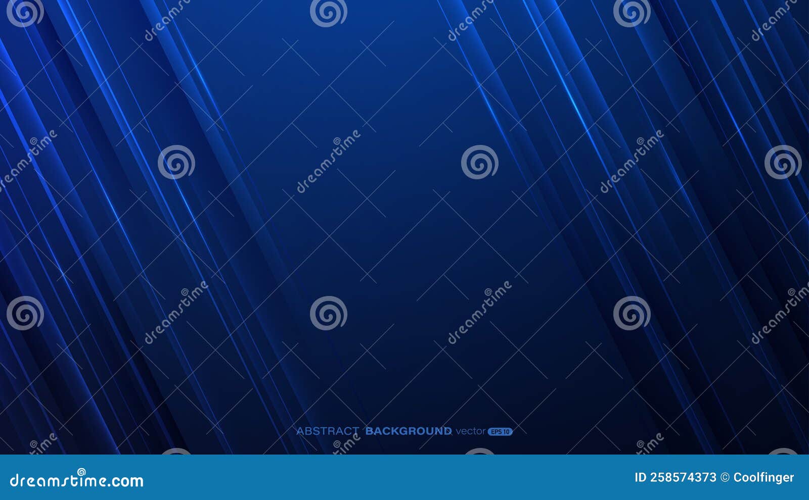 Abstract Diagonal Blue Line Striped with Light Shining and Shadow on ...