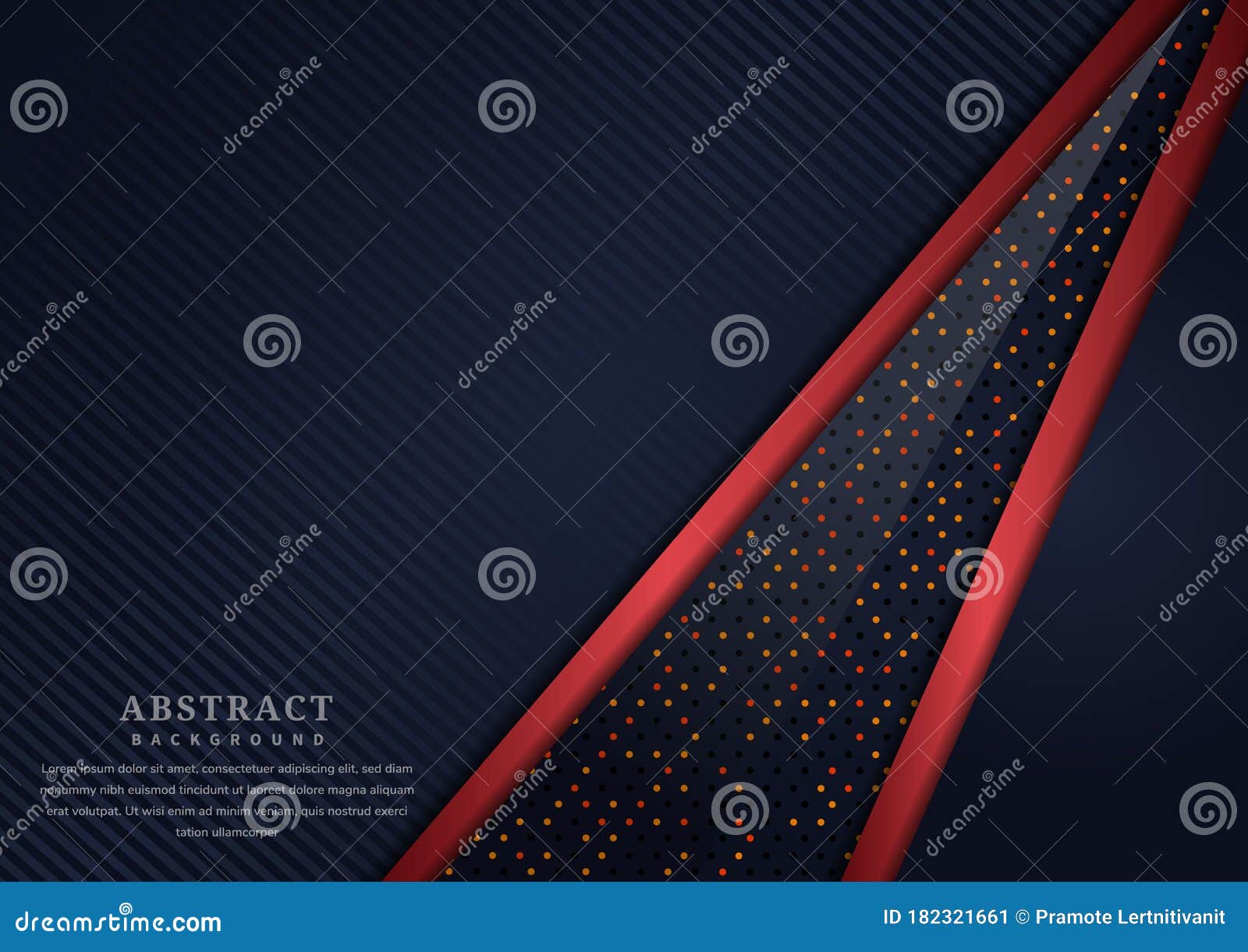 Abstract Diagonal Dark Blue Overlapping Layer with Border Red with ...