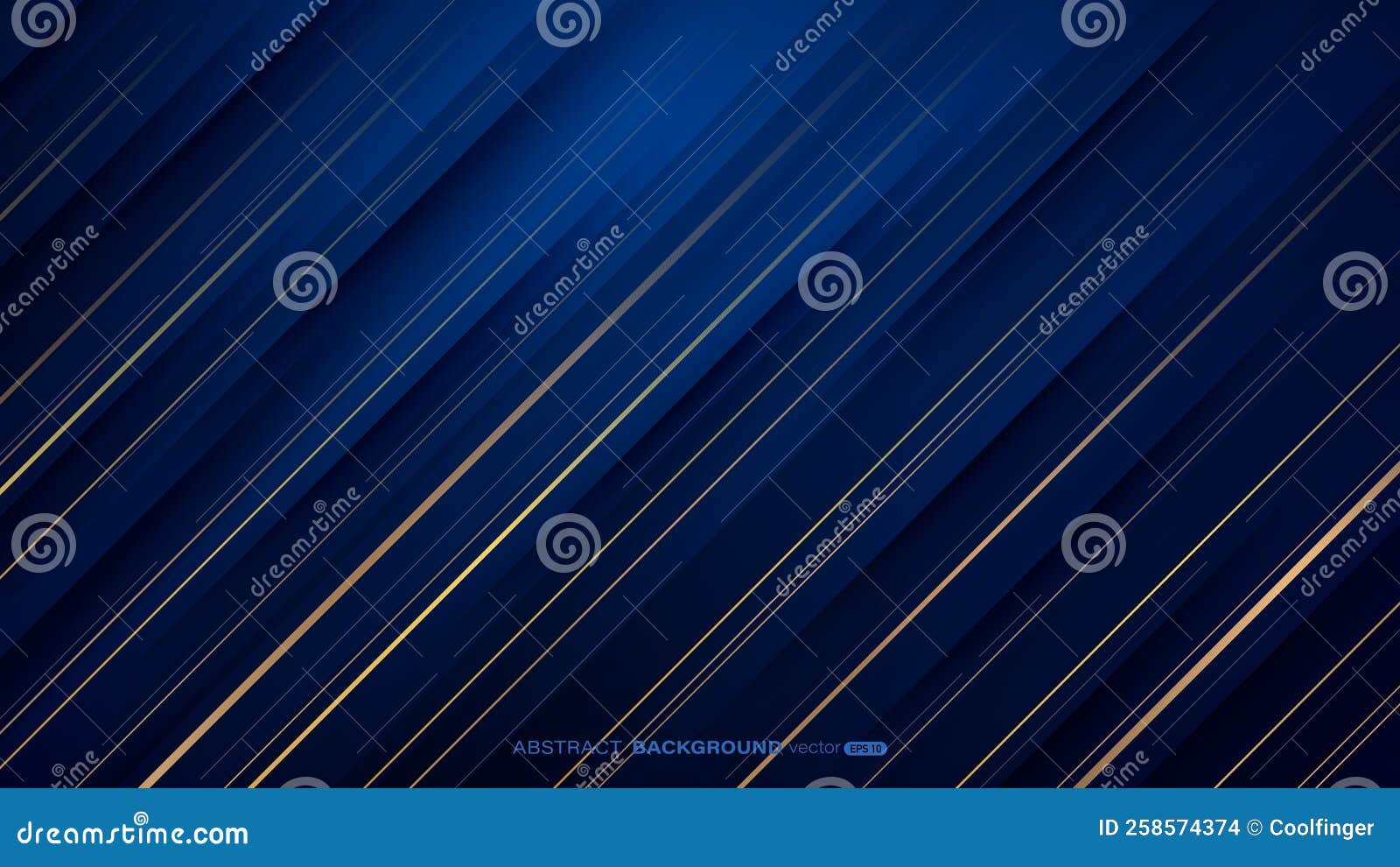 Abstract Diagonal Gold Line Striped with Light Shining on Dark Blue ...