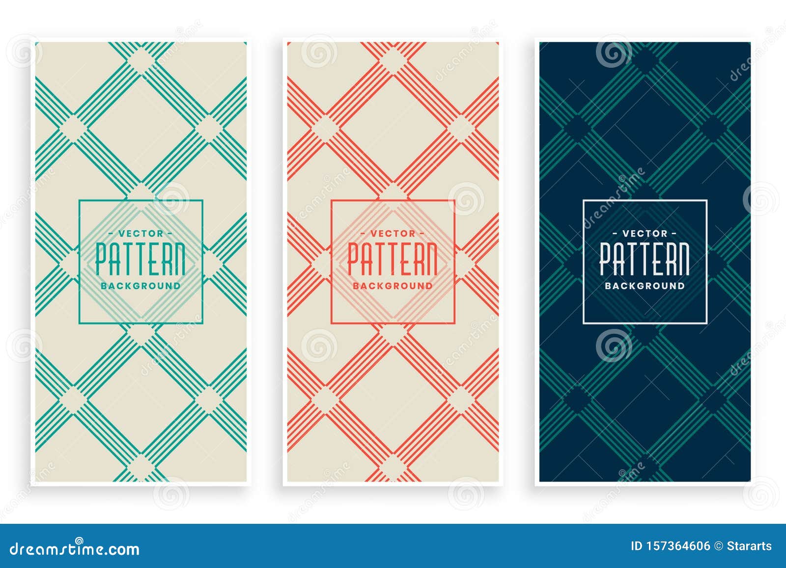 Abstract Diagonal Lines Geometric Pattern Design Banners Set Stock ...