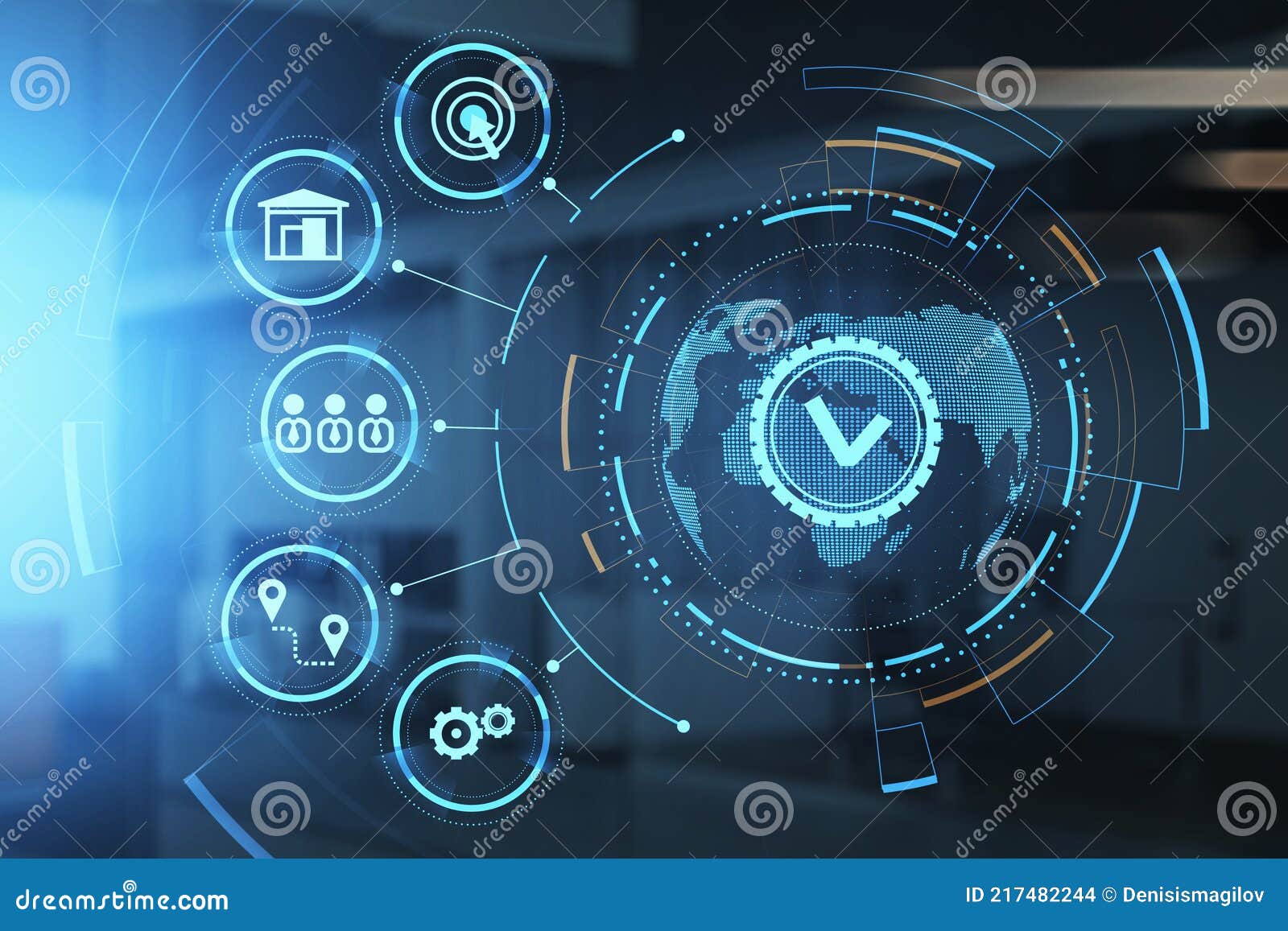 Abstract Diagram Hud Drawing. Connection Concept and Internet Stock ...