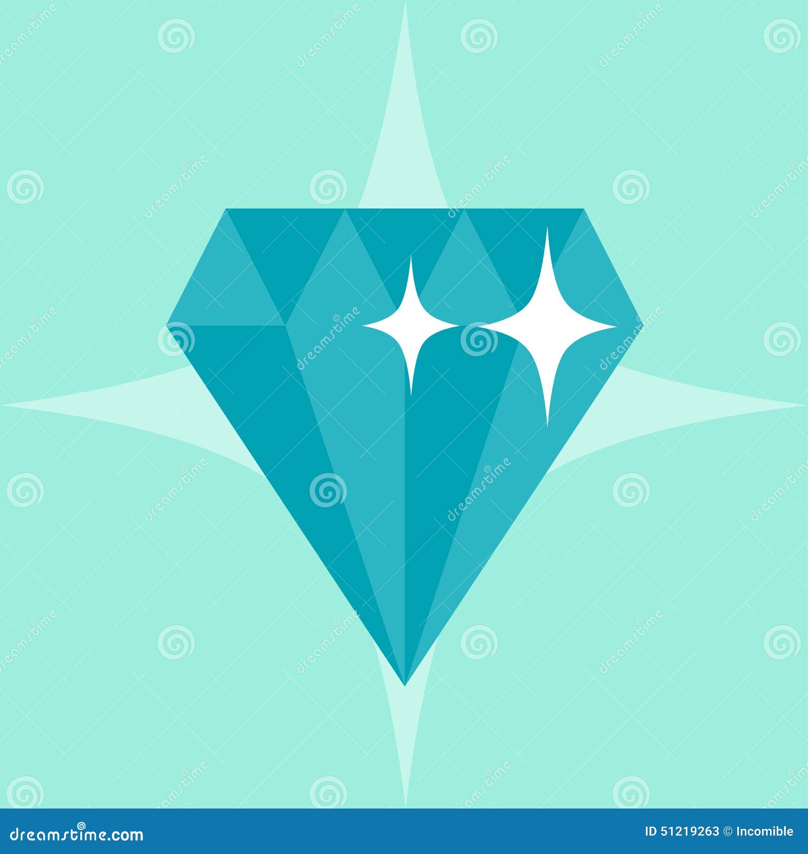 Abstract Diamond Concept Illustration in Flat Stock Vector ...