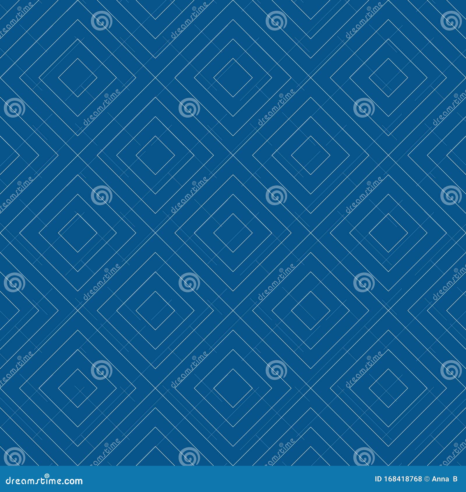 Abstract Diamond Pattern Background in Classic Blue. Vector Seamless ...