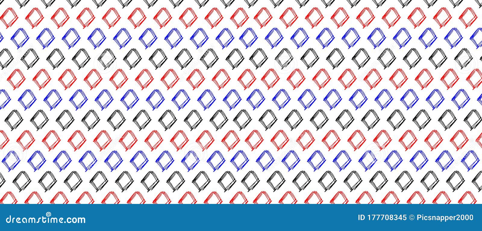 Abstract Diamond Pattern in Blue, Black and Red Stock Image ...