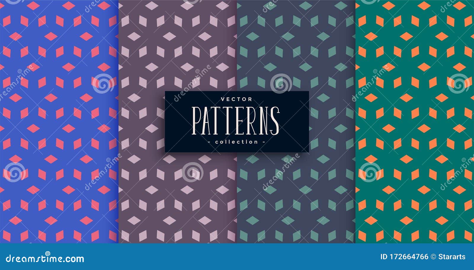 Abstract Diamond Shape Geometric Pattern Desgn Set Stock Vector ...