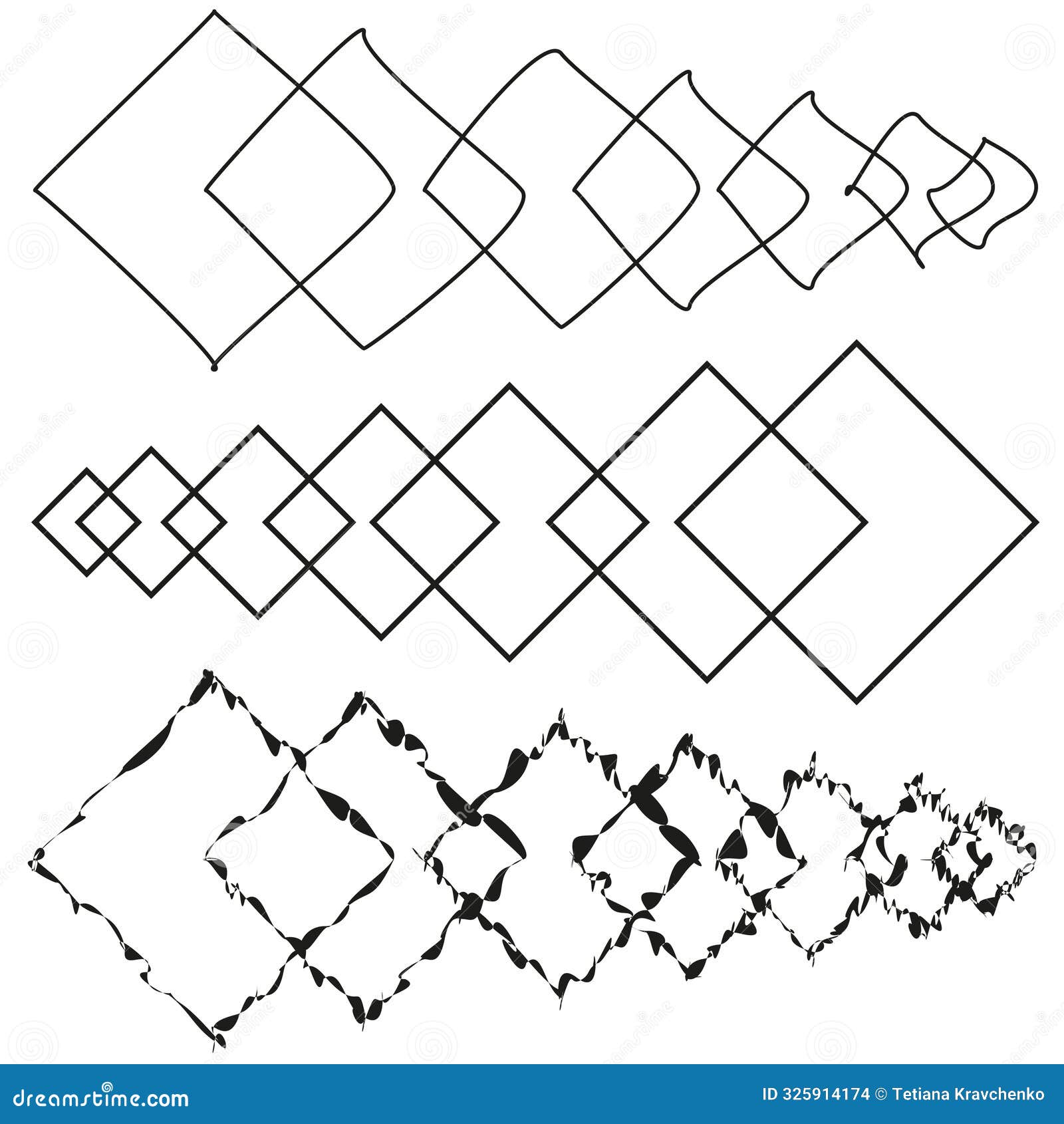 Abstract Diamond Shapes. Geometric Patterns. Various Designs. Vector ...