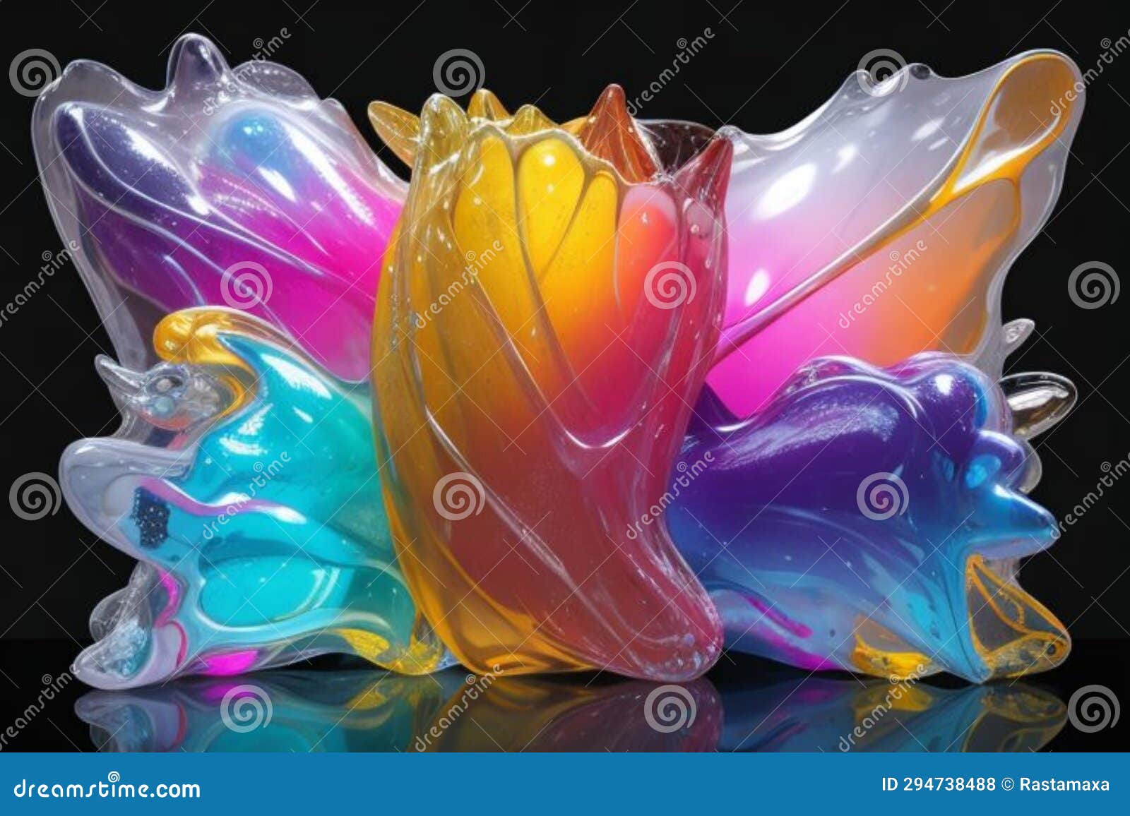 Abstract of Different Colors, Transparent Materials, Materials with ...