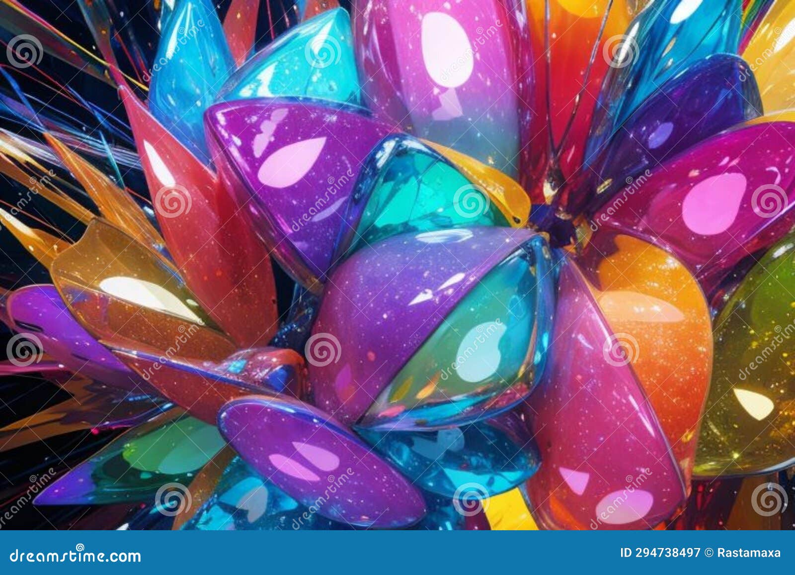 Abstract of Different Colors, Transparent Materials, Materials with ...