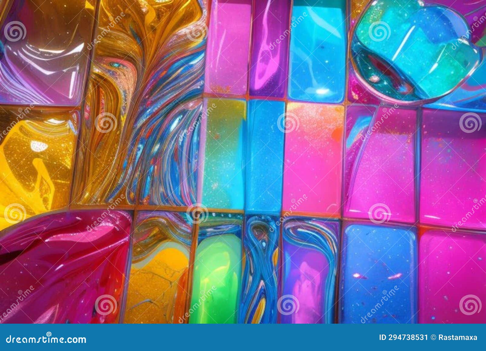Abstract of Different Colors, Transparent Materials, Materials with ...