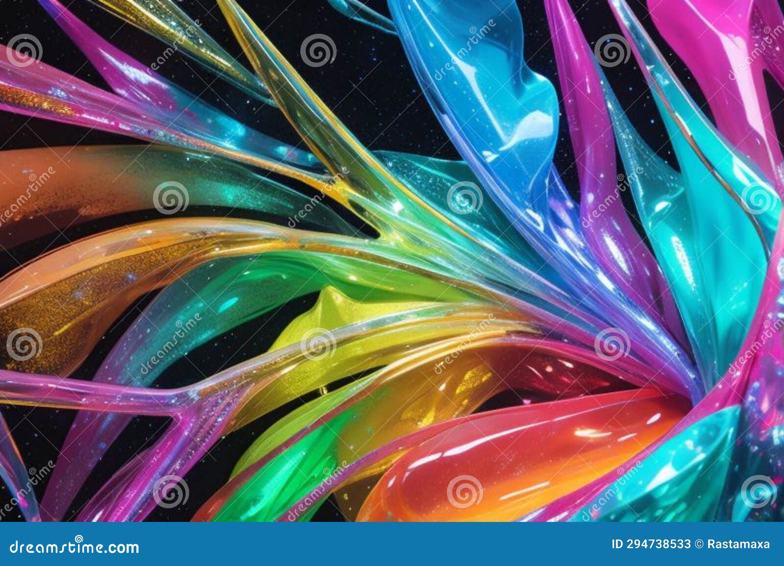 Abstract of Different Colors, Transparent Materials, Materials with ...