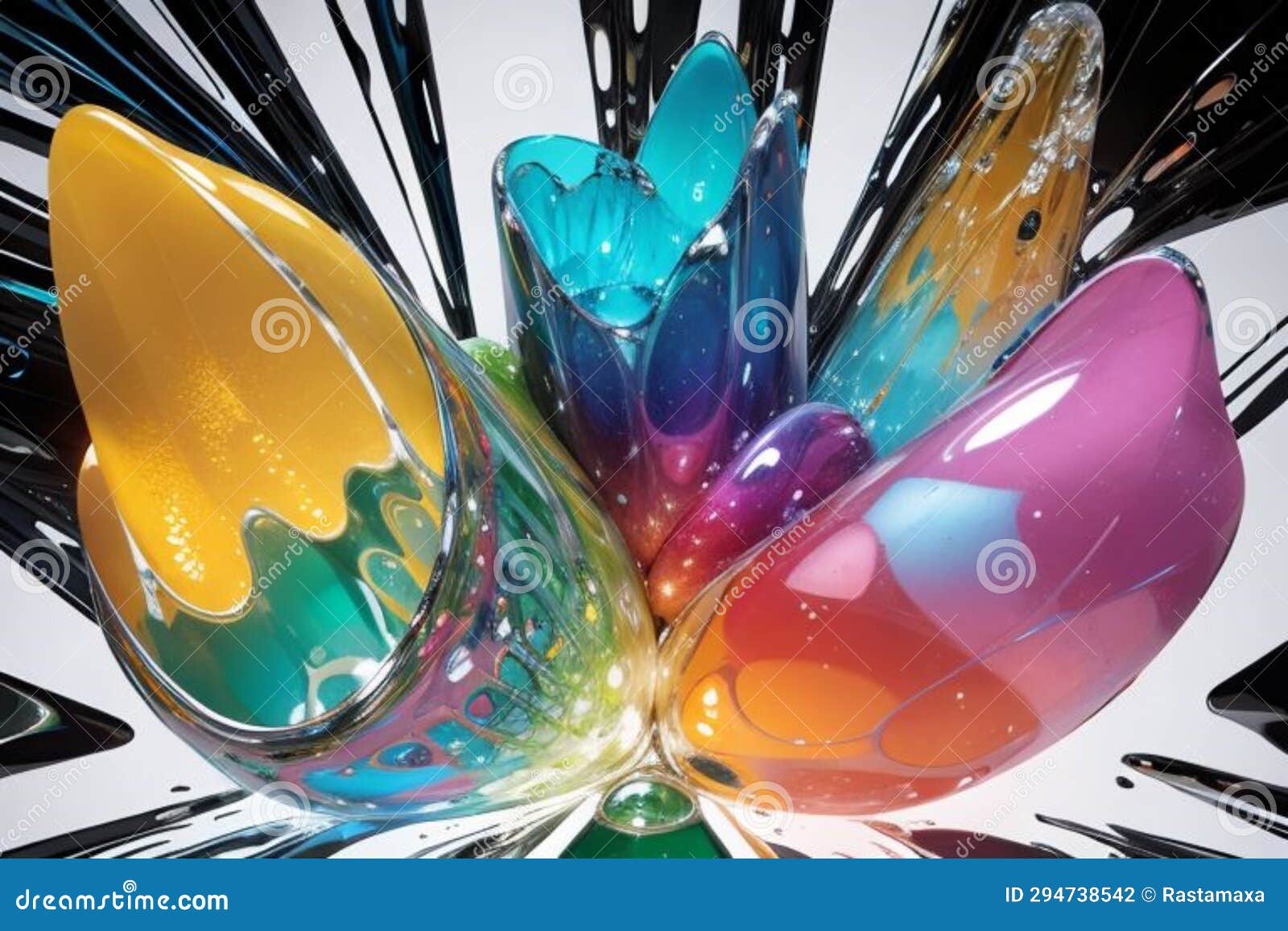 Abstract of Different Colors, Transparent Materials, Materials with ...