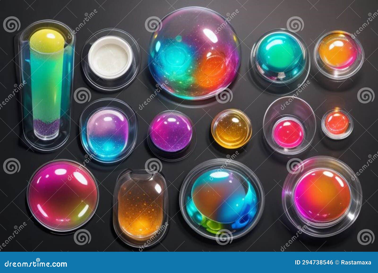 Abstract of Different Colors, Transparent Materials, Materials with ...