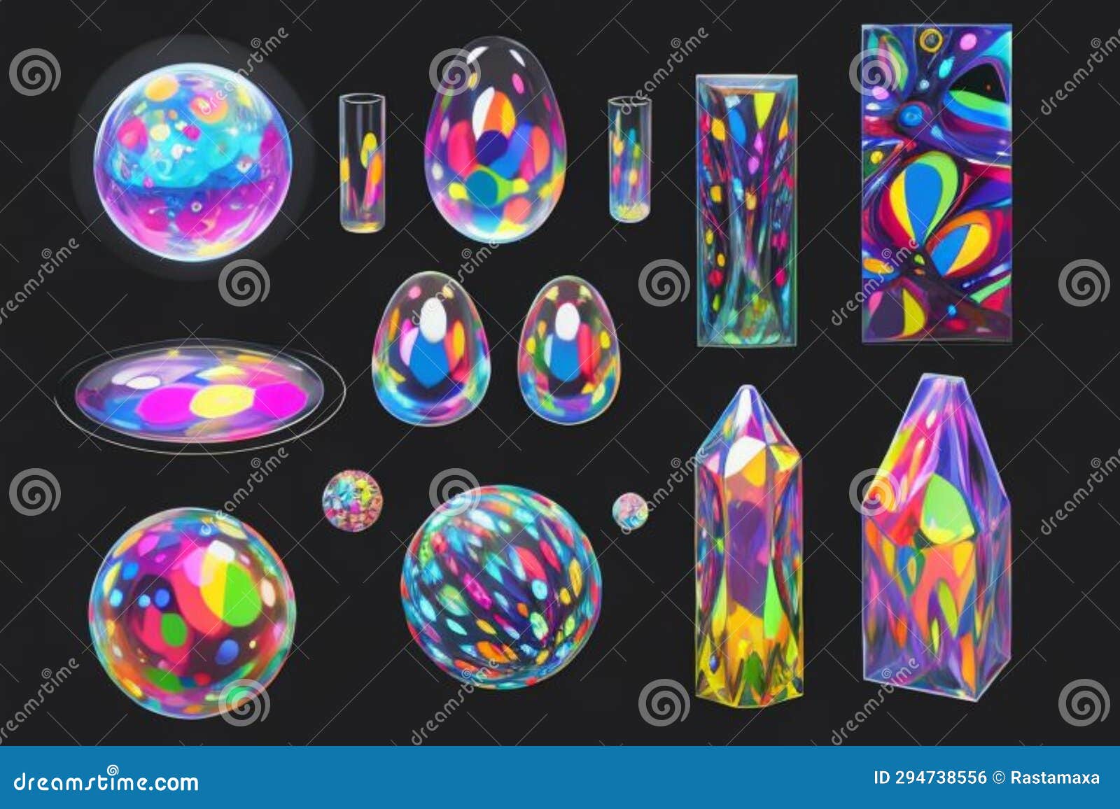 Abstract of Different Colors, Transparent Materials, Materials with ...