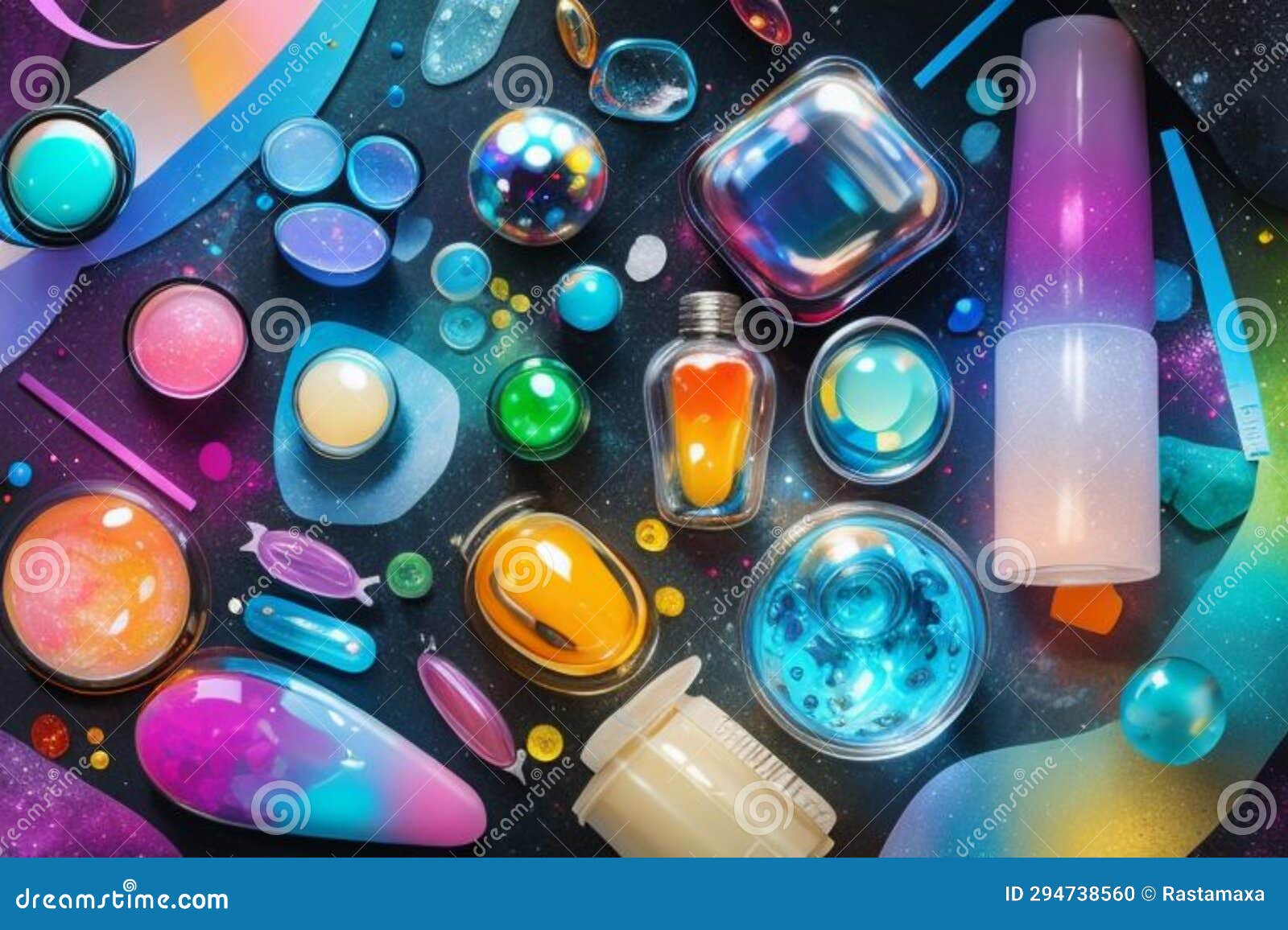 Abstract of Different Colors, Transparent Materials, Materials with ...