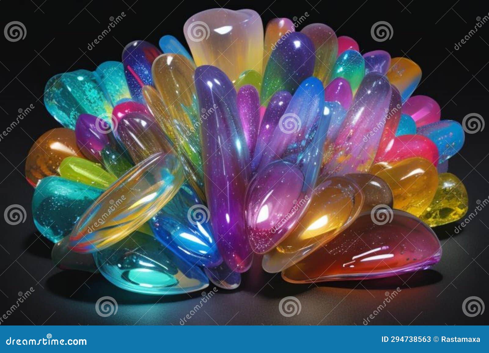 Abstract of Different Colors, Transparent Materials, Materials with ...