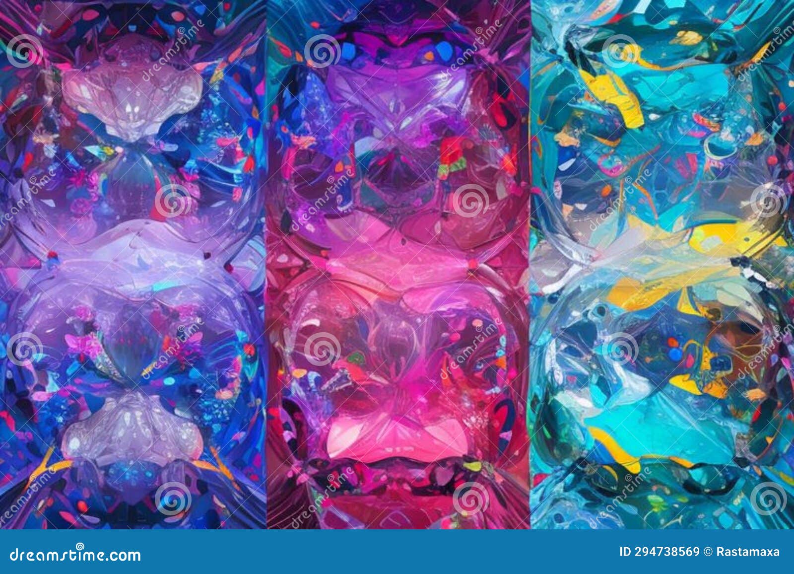 Abstract of Different Colors, Transparent Materials, Materials with ...