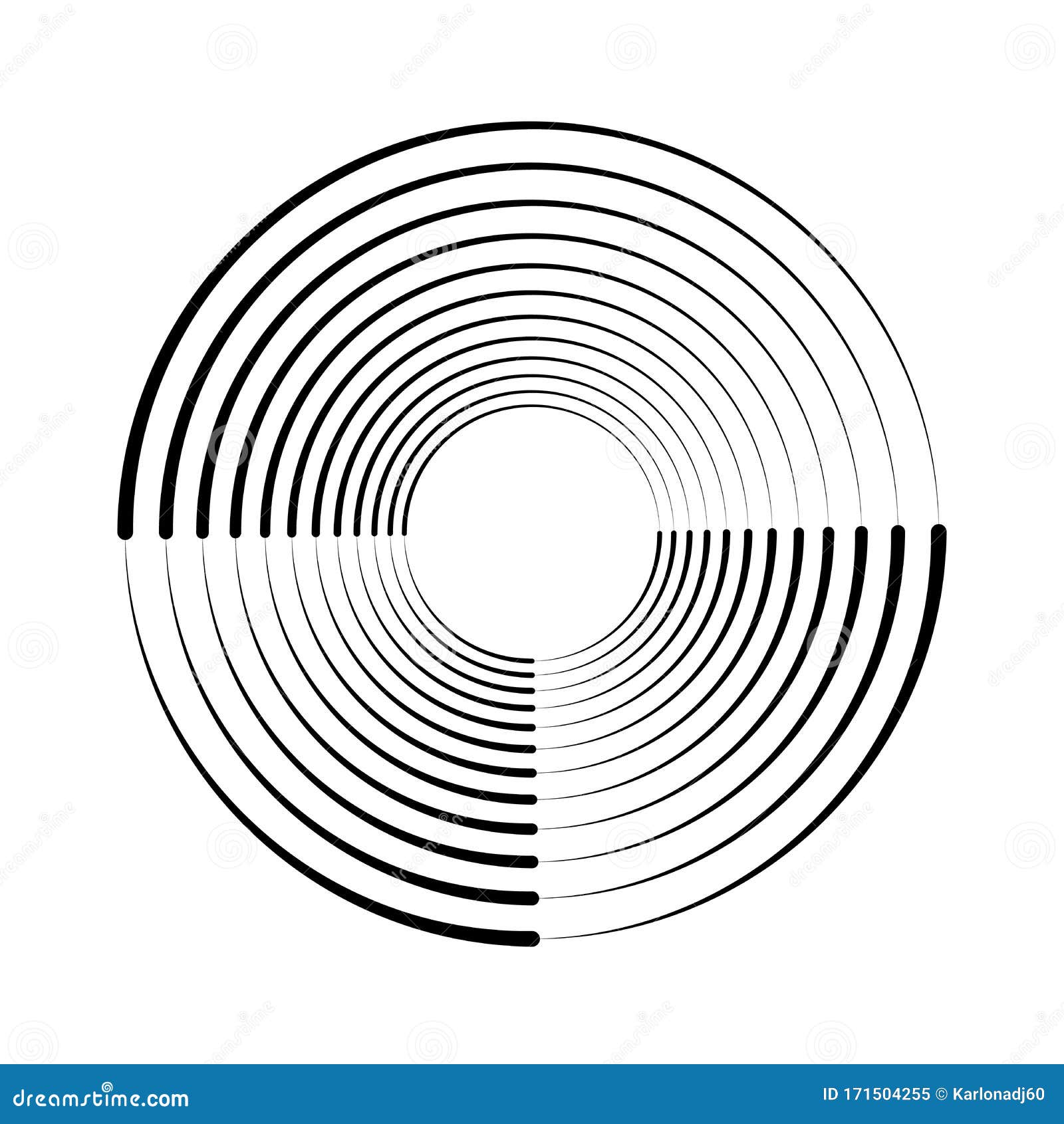 Abstract Different Lines in Circle Form. Geometric Art Stock Vector ...