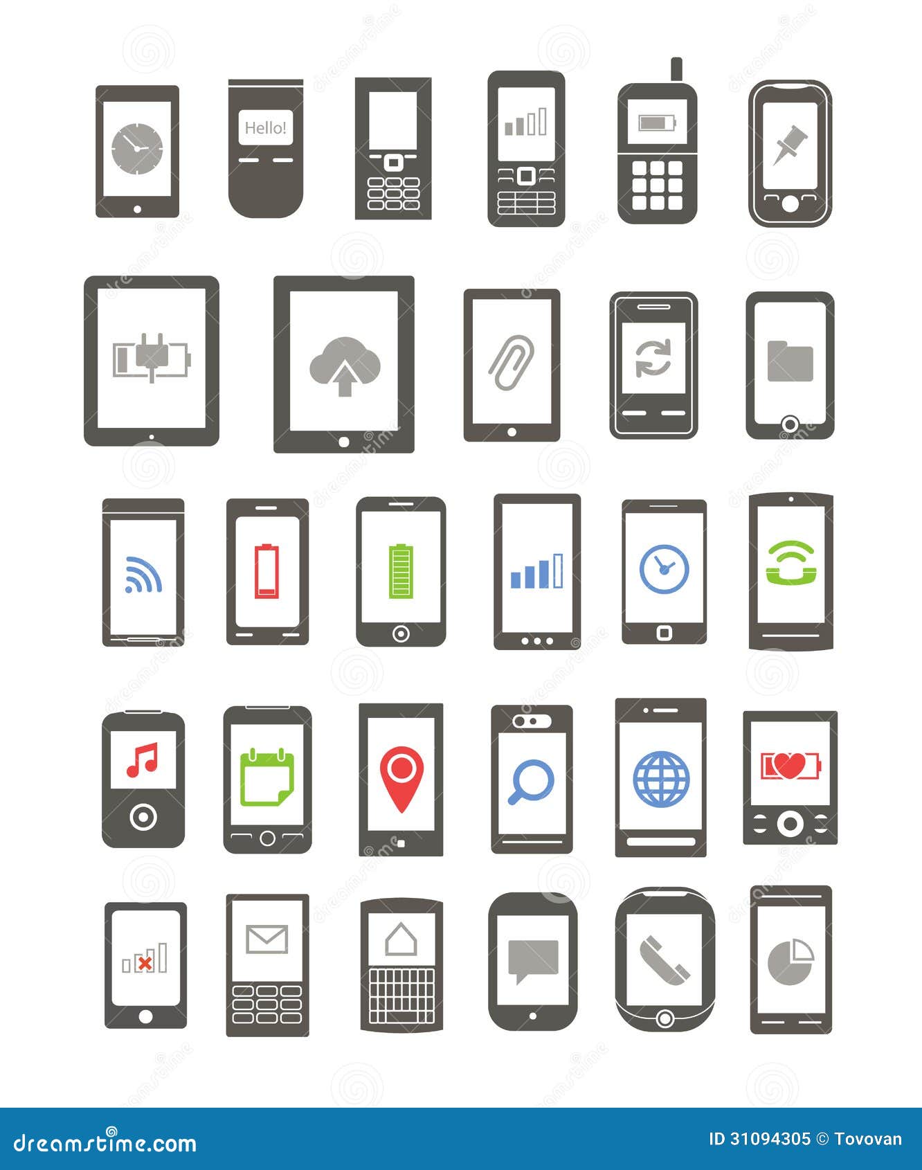 Abstract Different Mobile Gadgets Stock Vector - Illustration of chart ...