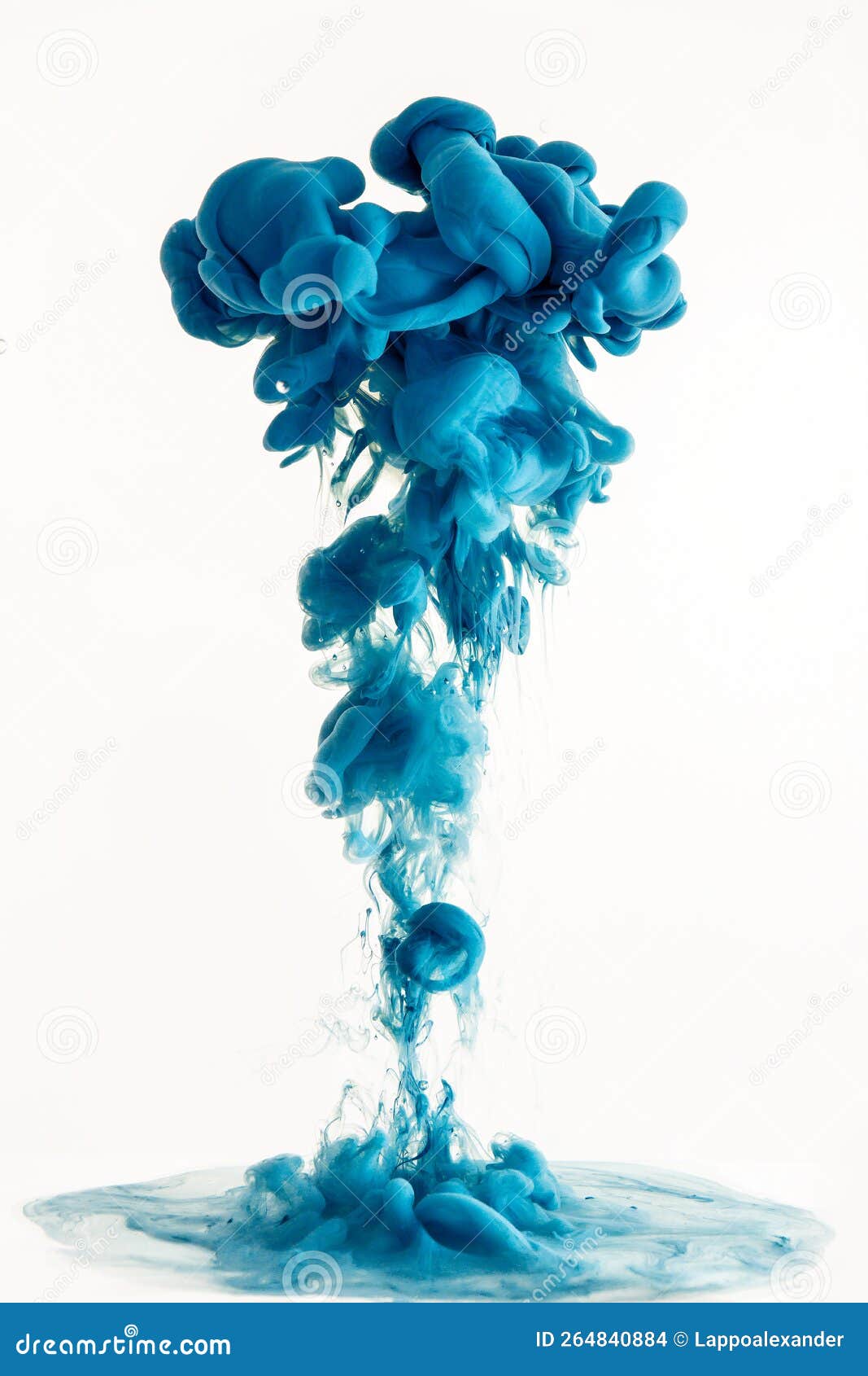 Abstract Diffusion of Drops of Paint in Water on a White Background ...