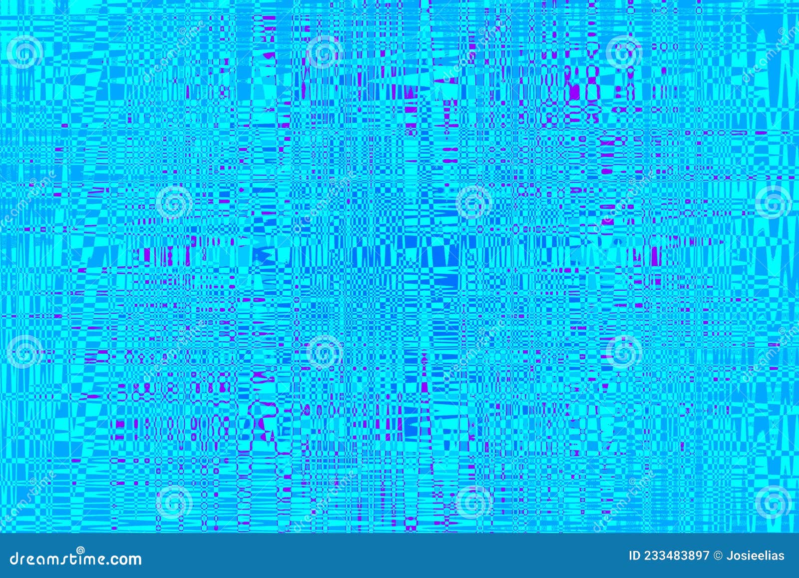 Abstract Digital Art Bright Blue Busy Pattern Stock Illustration ...