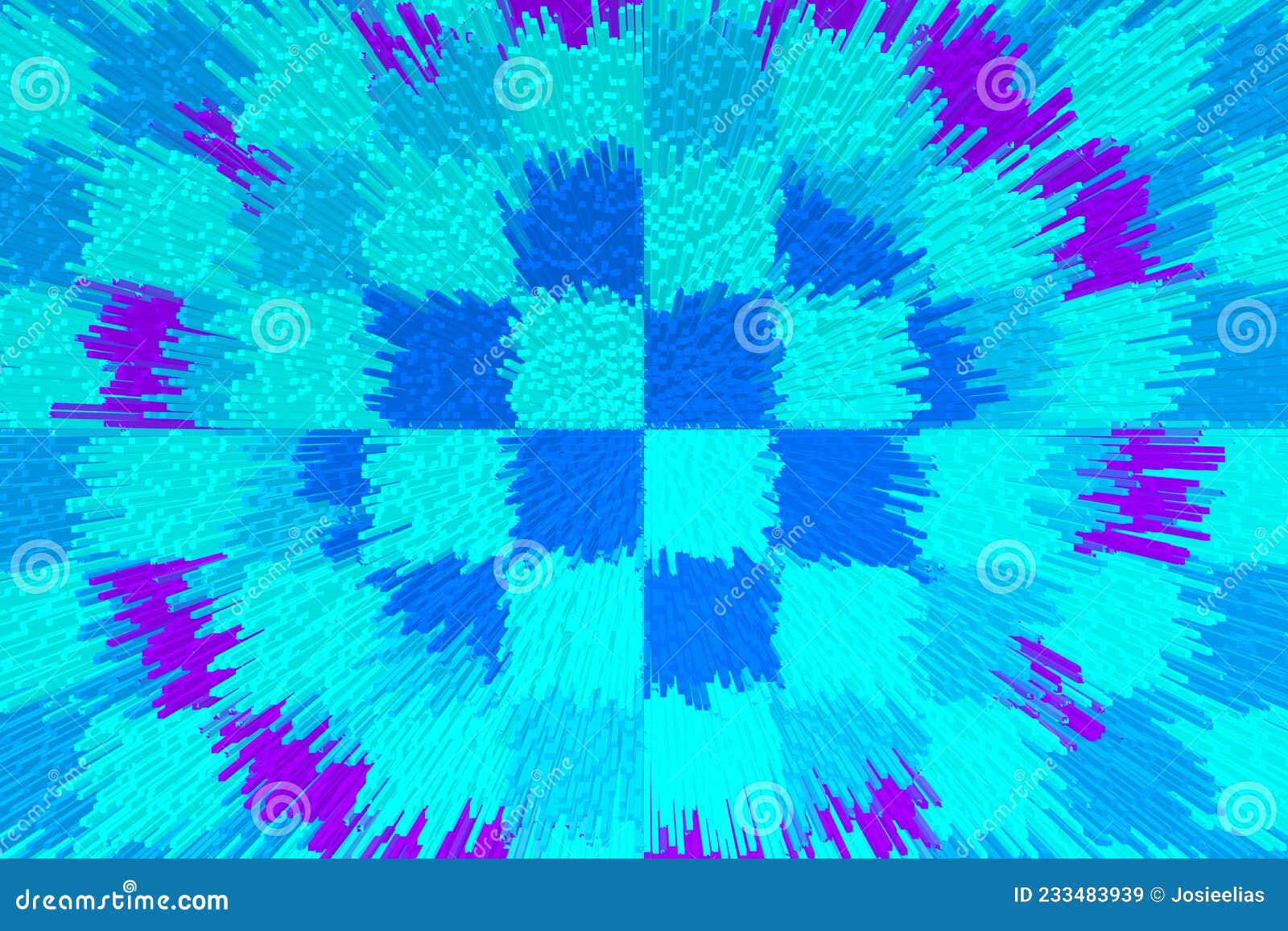 Abstract Digital Art, Bright Blue and Purple 3d Pattern Stock ...