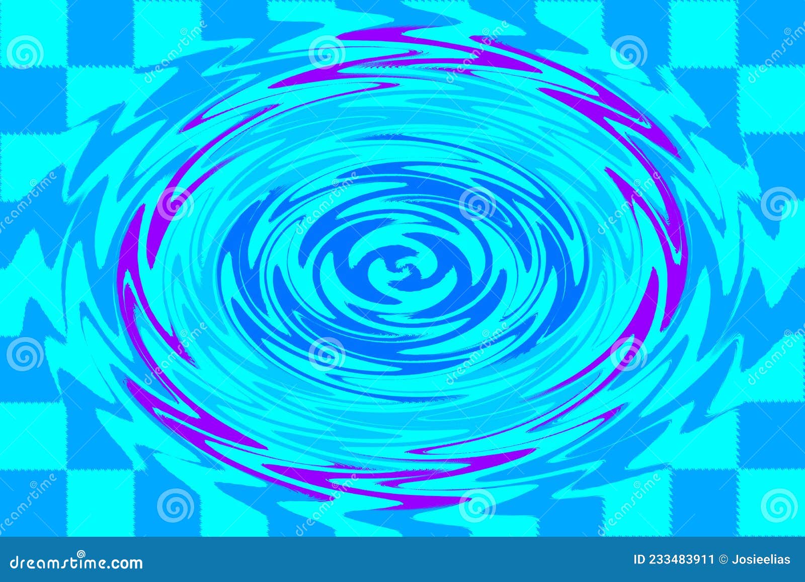 Abstract Digital Art, Bright Blue Vortex Pattern Stock Illustration ...