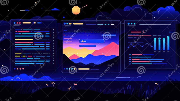 Abstract Digital Art Representing Coding Technology Data Analysis Stock ...