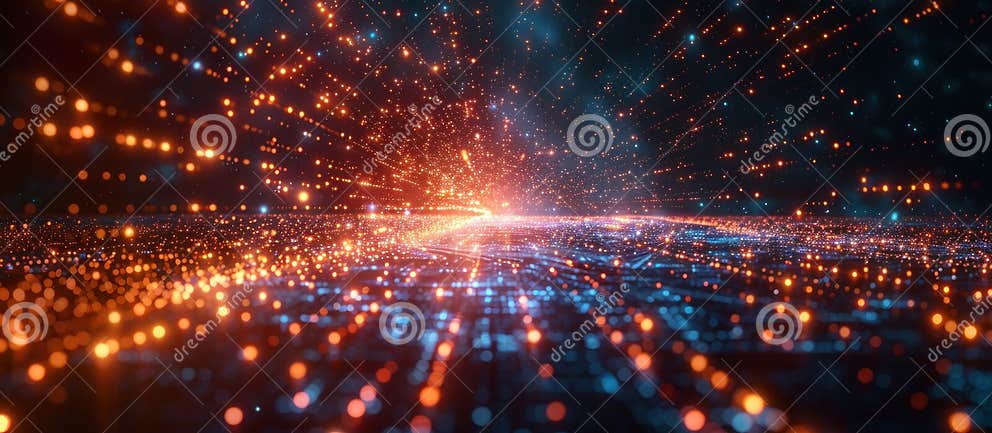 Abstract Digital Art Cosmic Network Stock Image - Image of space ...