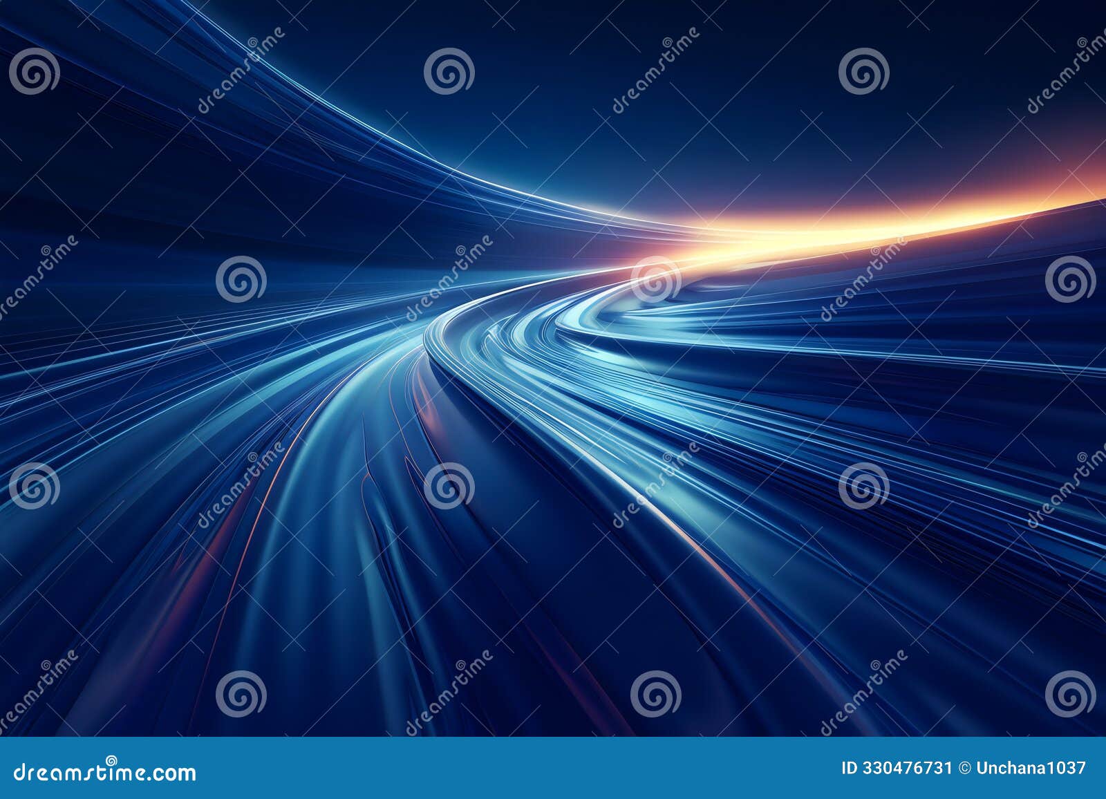 Abstract Digital Art, Dark Blue Fluid Special Effect with Magic of ...