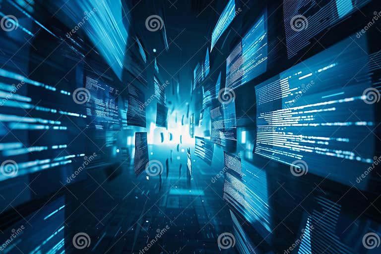 Digital Data Flow Abstract stock illustration. Illustration of ...