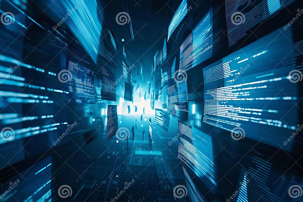 Digital Data Flow Abstract stock illustration. Illustration of ...