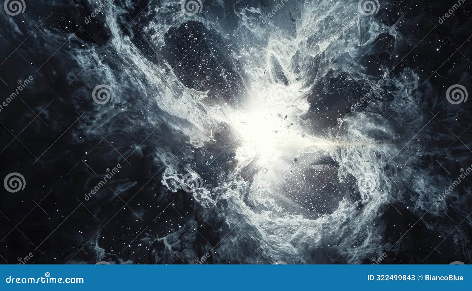 Abstract Digital Explosion with Debris and Particle on a Dark ...