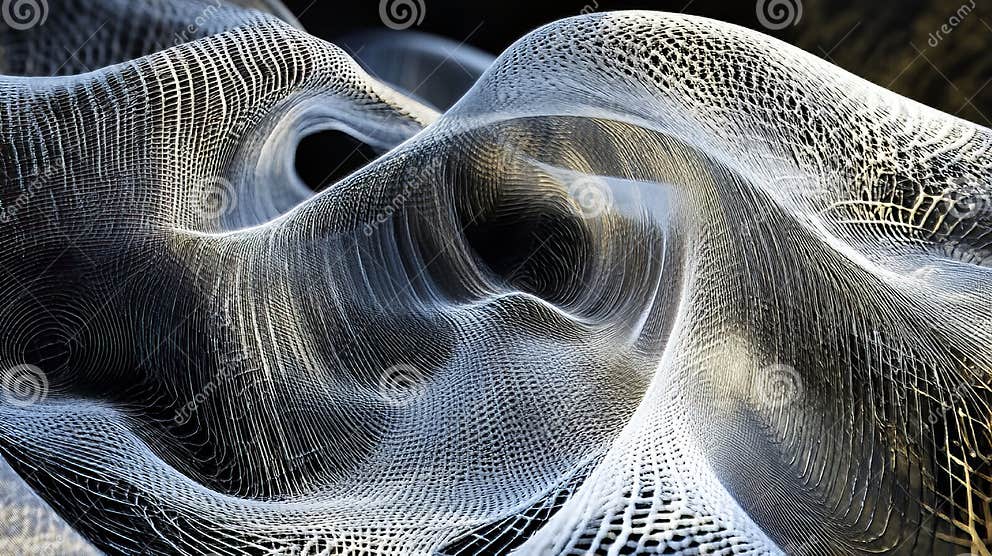 Abstract Digital Art Featuring Dynamic Flowing Mesh Patterns Stock ...