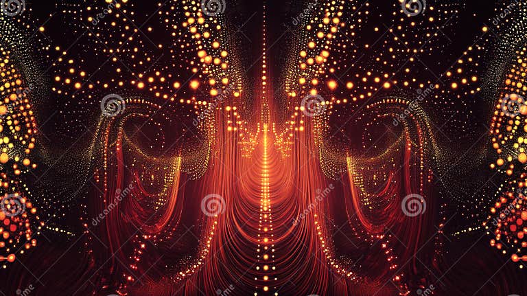 Abstract Digital Art Featuring Vibrant Red and Orange Lights with ...