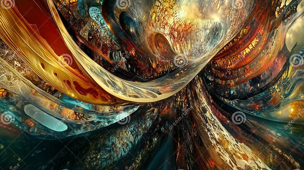 Abstract Digital Art Generated by AI Algorithmic Patterns, Gener Stock ...